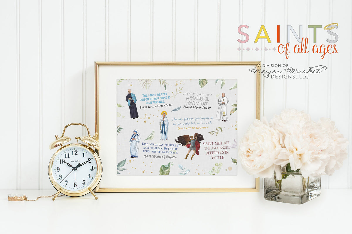 Catholic Saints with quotes poster print. John Paul II, Mother Teresa ...