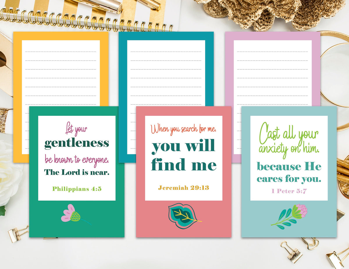 Set of 10 Inspirational Scripture Note Cards. Psalm Note Cards. Script ...