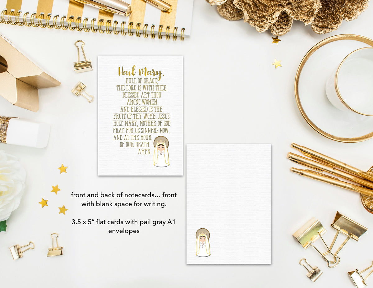 Set of 10 Hail Mary Note Cards and Envelopes. Mary, Mother of God Pray ...